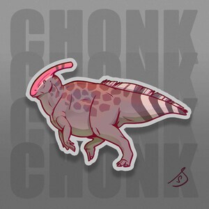 Cretaceous Chonkers, Chonky Dinosaur Stickers, Dye Cut, Hand Cut, Vinyl ...