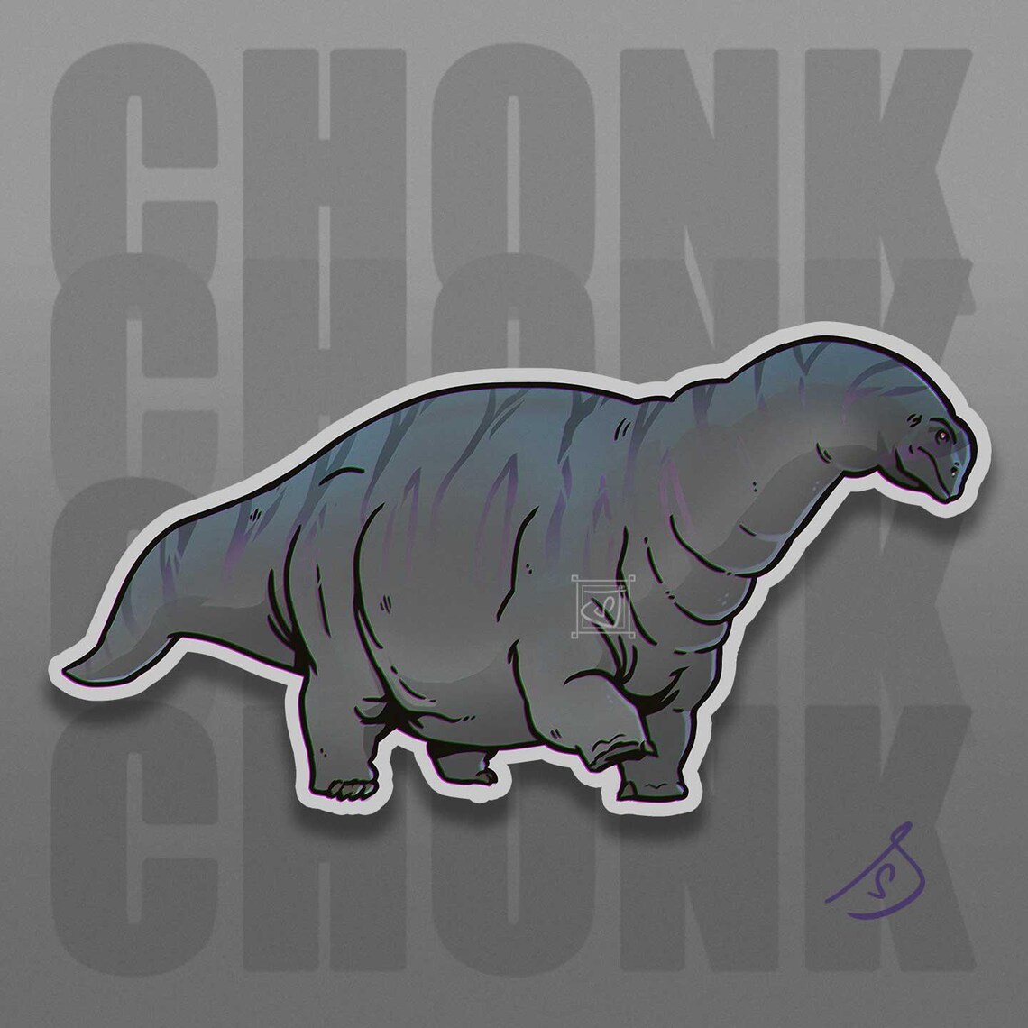 Cretaceous Chonkers - Borealosaurus, Original Art, Die Cut, Vinyl ...