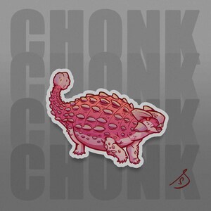 Cretaceous Chonkers, Chonky Dinosaur Stickers, Dye Cut, Hand Cut, Vinyl ...