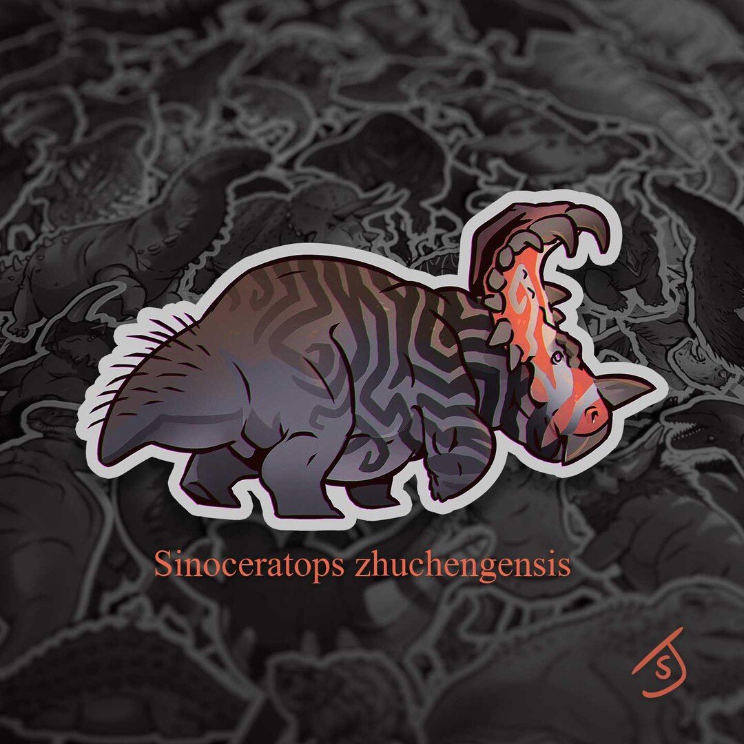 Cretaceous Chonkers - Sinosaurus, Original Art, Die Cut Vinyl Dinosaur ...