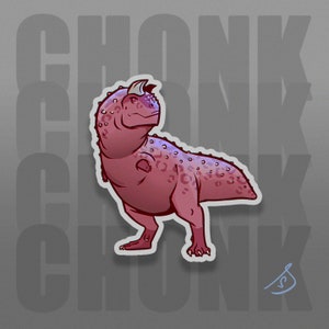 Cretaceous Chonkers Chonky Carnotaurus, Original Art, Dye Cut, Hand Cut ...