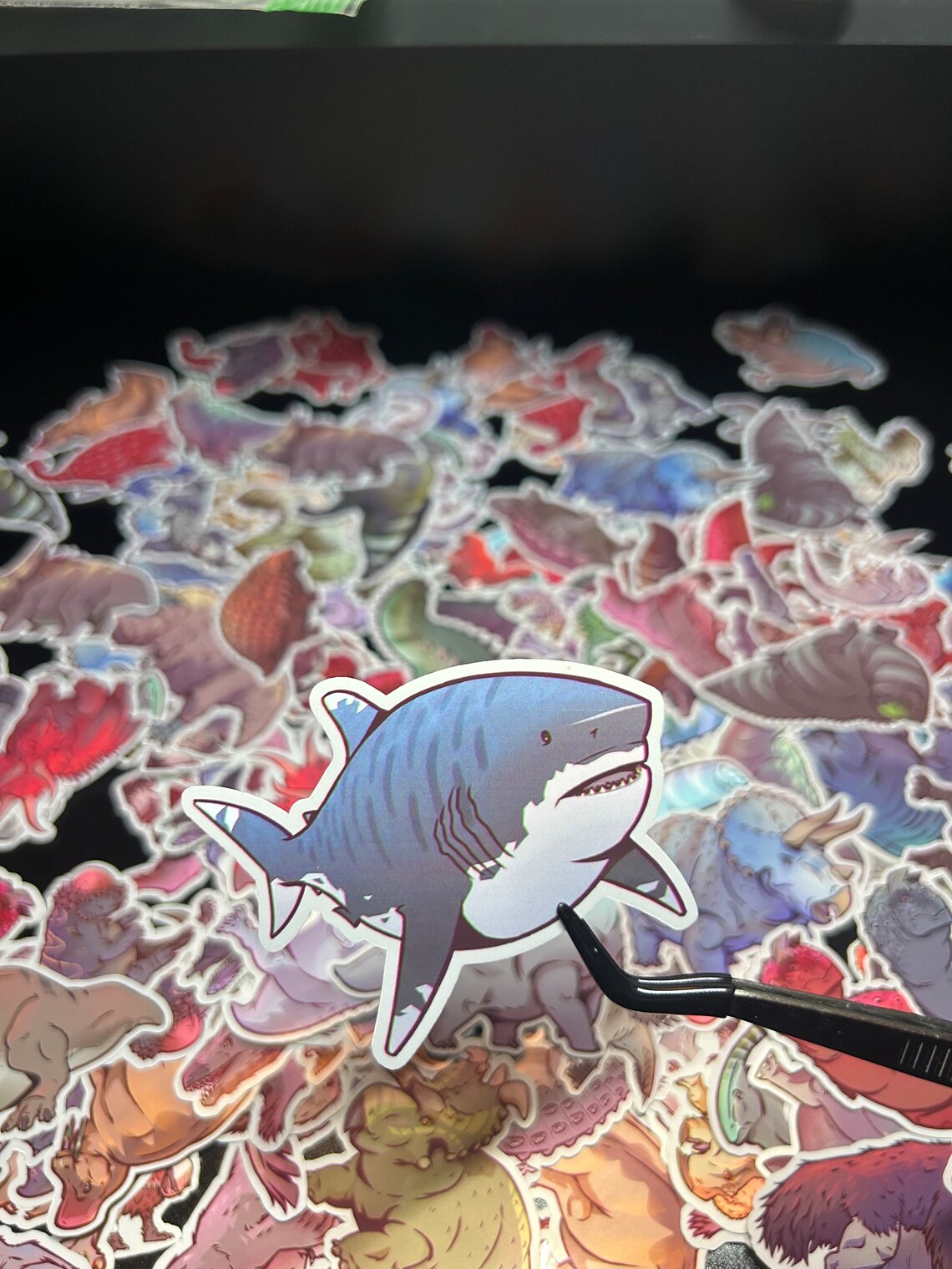 Cretaceous Chonkers - Cretoxyrhina, Shark, Original Art, Die Cut, Hand ...