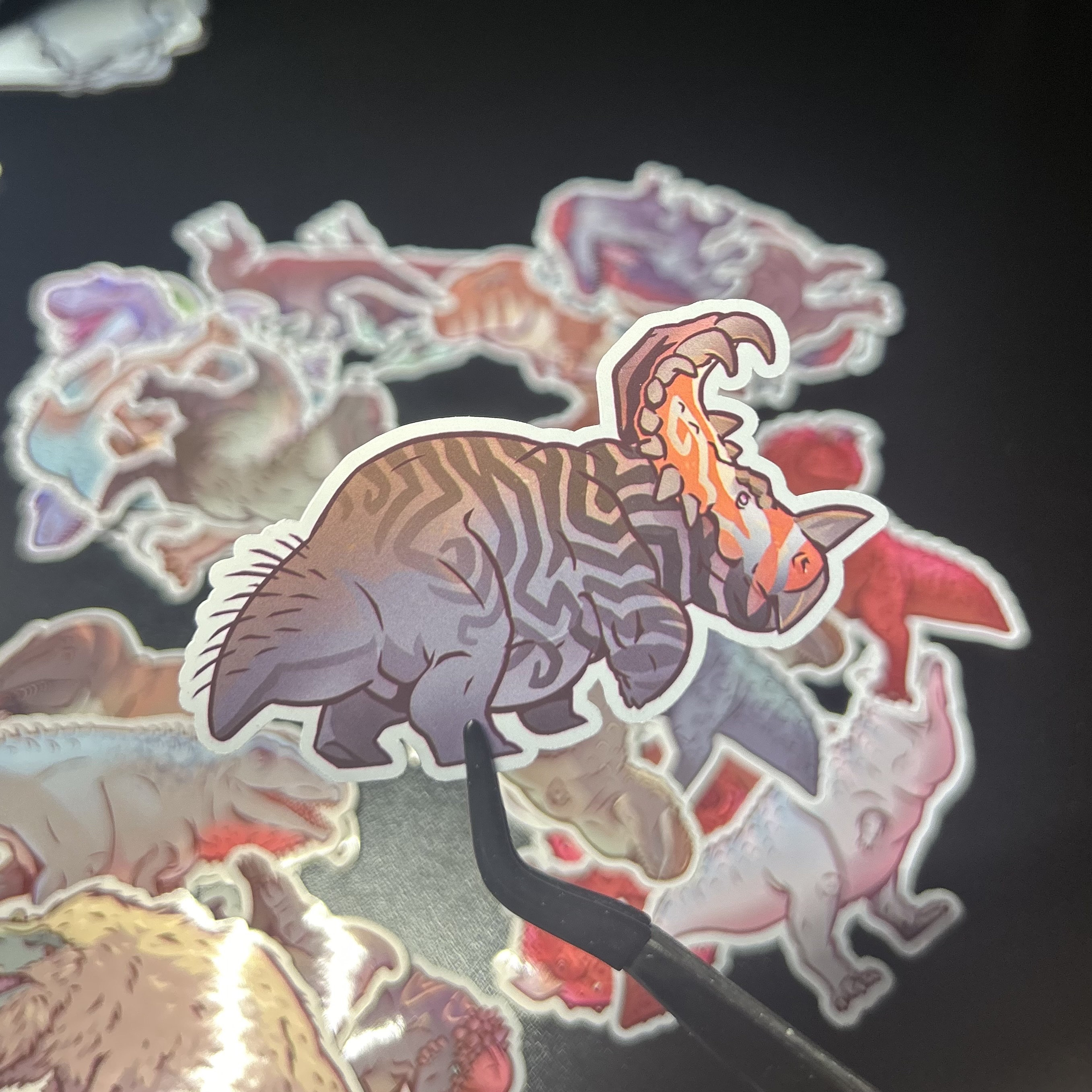 Cretaceous Chonkers - Sinosaurus, Original Art, Die Cut Vinyl Dinosaur ...