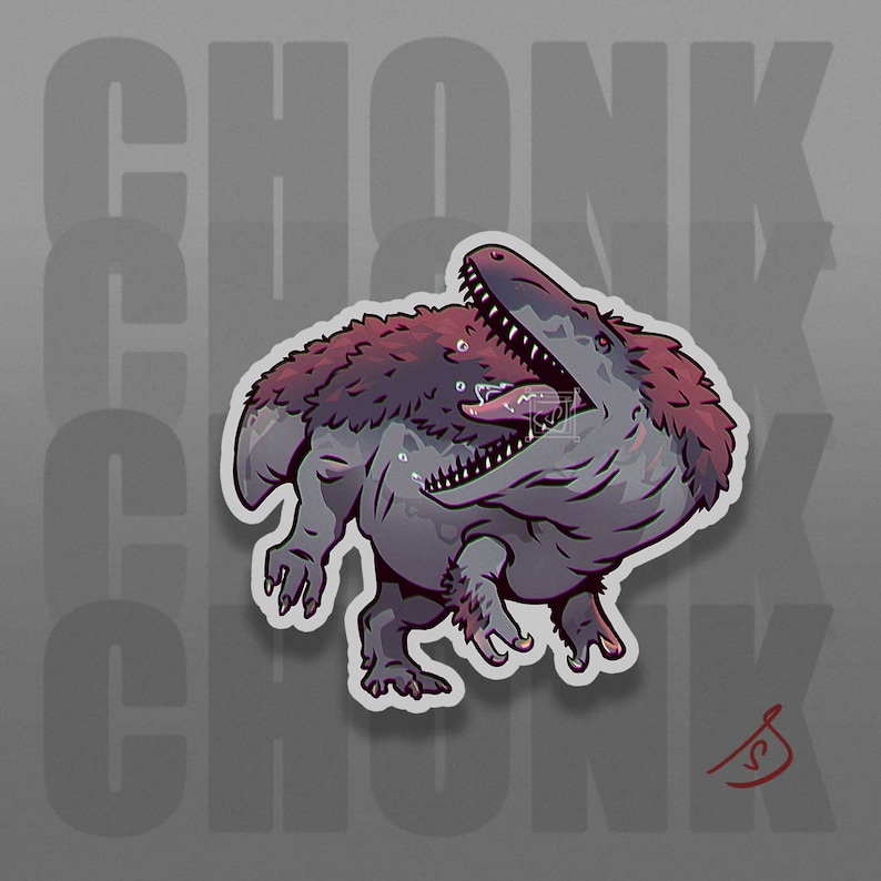Cretaceous Chonker - Dtyptosaurus, Original Artwork, Die Cut, Hand Cut ...