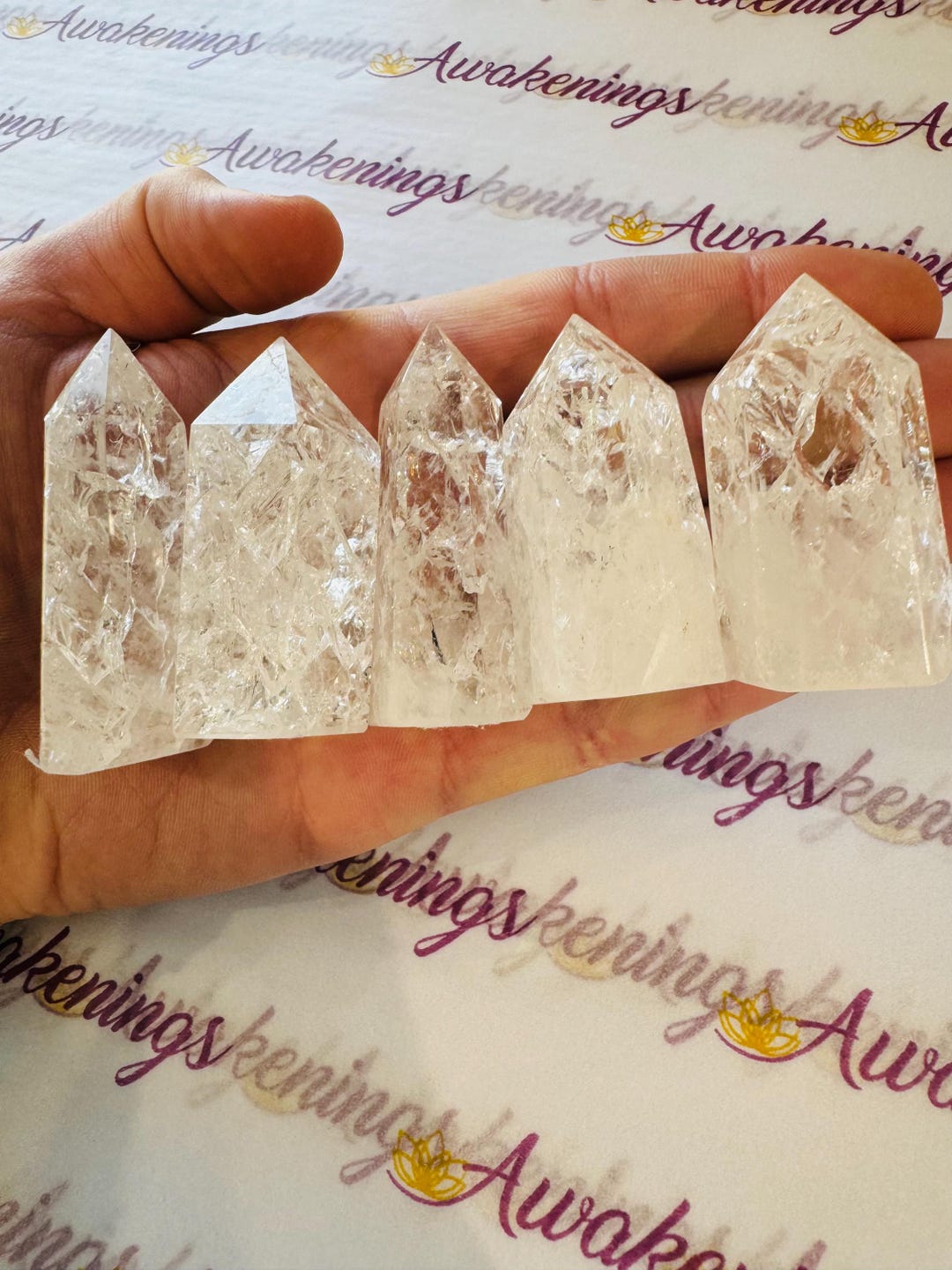Crackled (fire & Ice) Clear Quartz Tower Point Generator - Large (3-4 ...