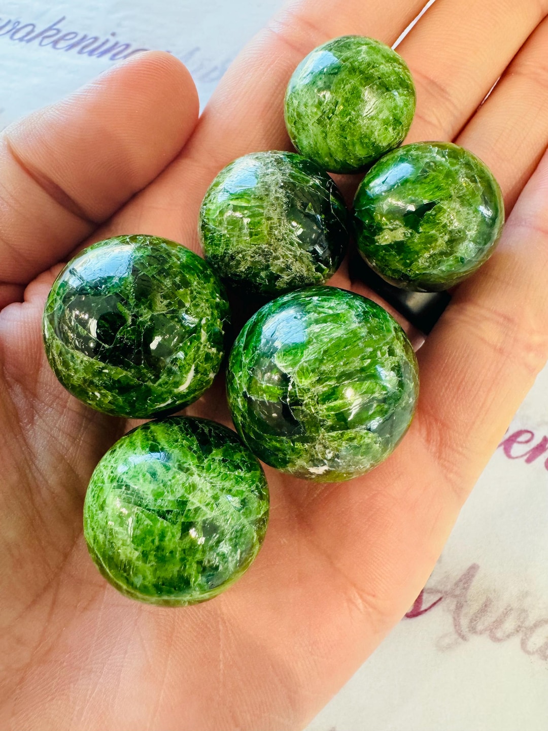 Chrome Diopside Sphere - 1 Stone "stone of the Mind" 19 - 27mm - Etsy ...