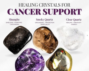 BREAST CANCER SUPPORT Tumbled Crystal Healing Set 4 Gemstones W ...