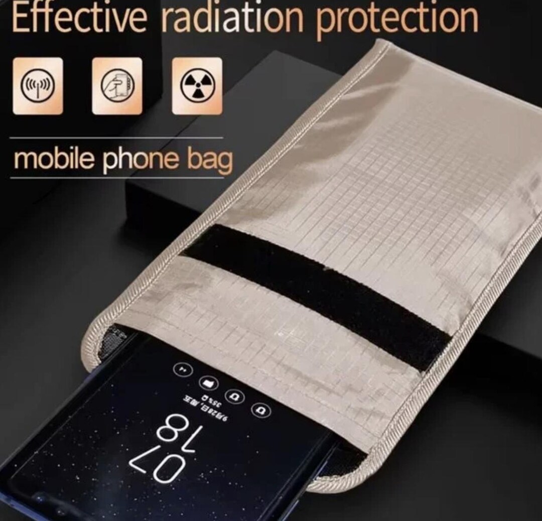 RFID Faraday Cell Phone Case Carrier - Gold Bag Signal Blocking Sheild ...