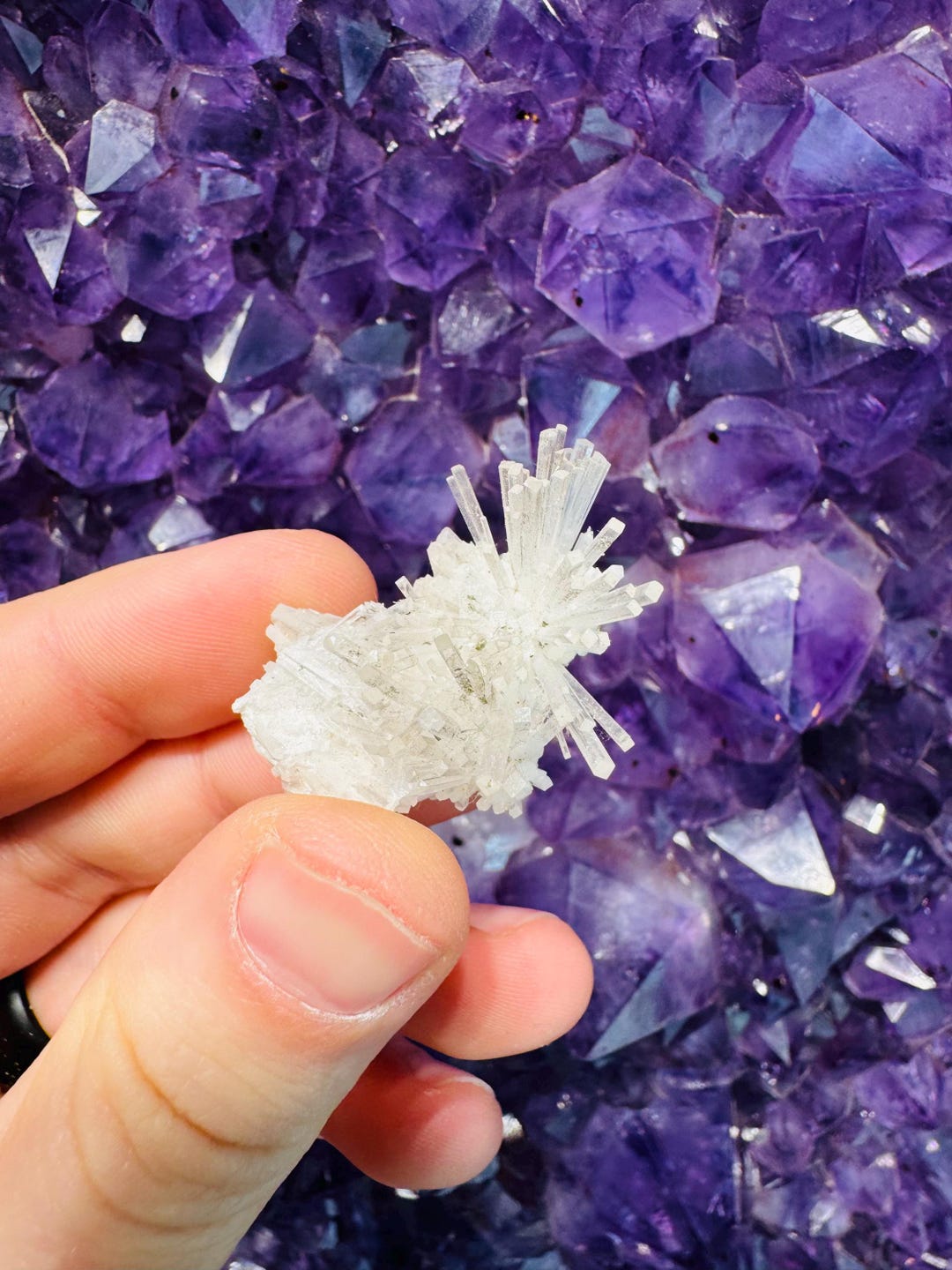 White/clear Aragonite (acicular) Pom Cluster - 1 Stone - Etsy