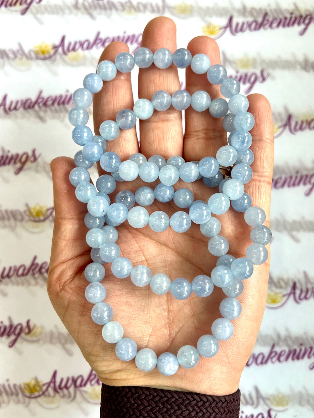 Blue Celestite celestine Bracelet 8-9mm - Etsy