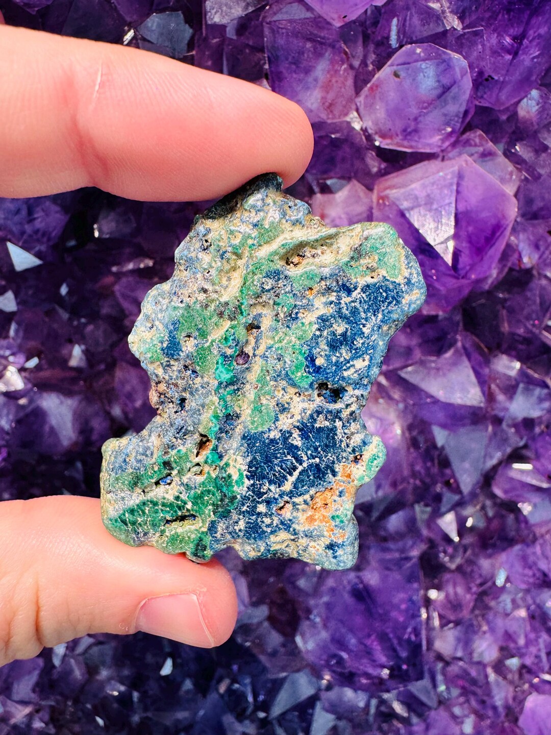 Azurite Malachite - Slice Slab Flat - 1 Stone - Etsy