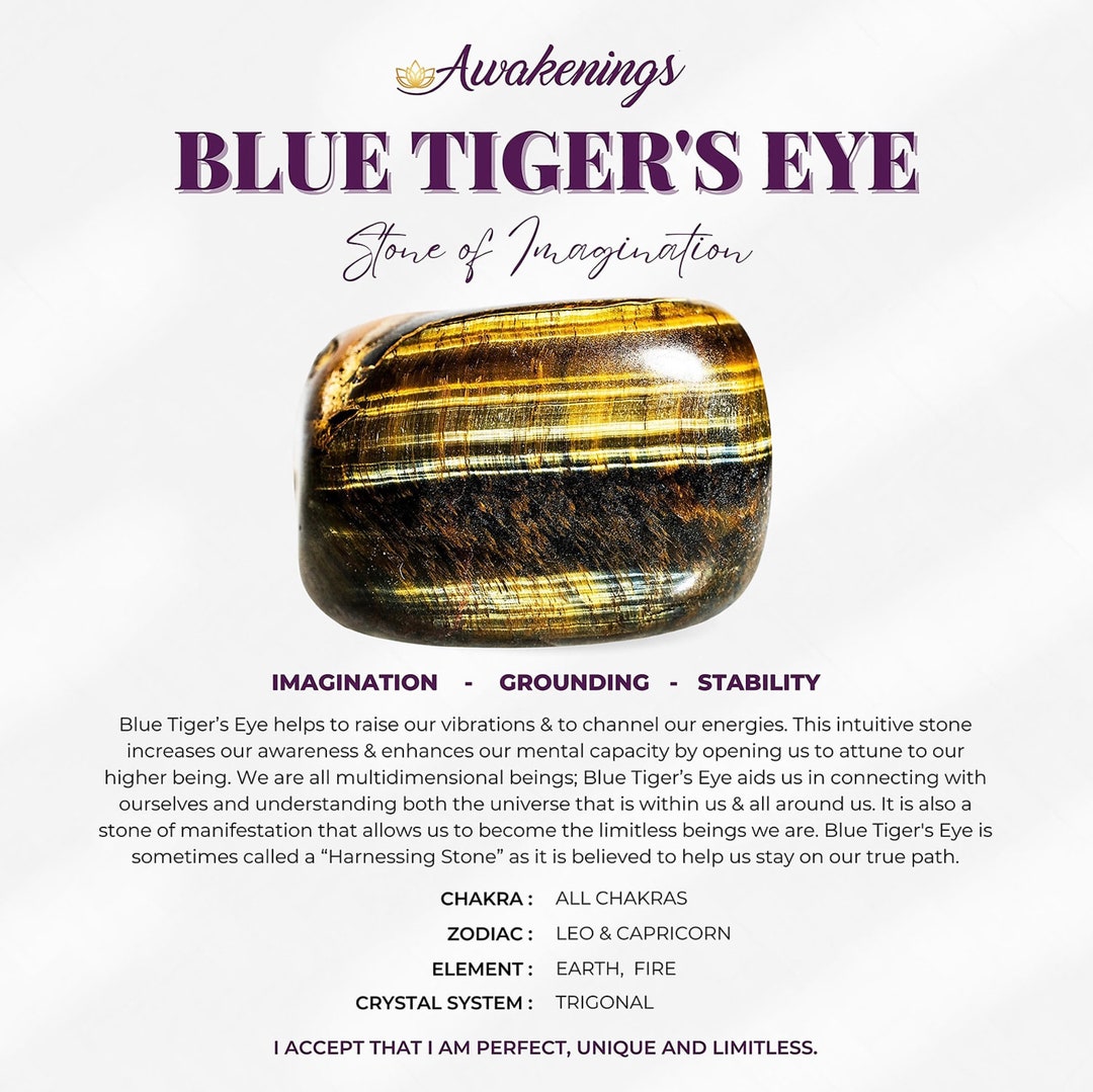 Blue Tiger Eye hawks Eye Tumbled 1 Stone - Etsy