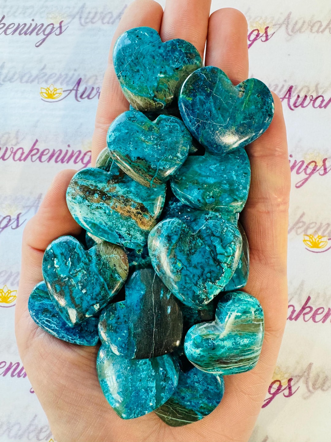 Azurite Heart Stone - 1 Stone - Etsy