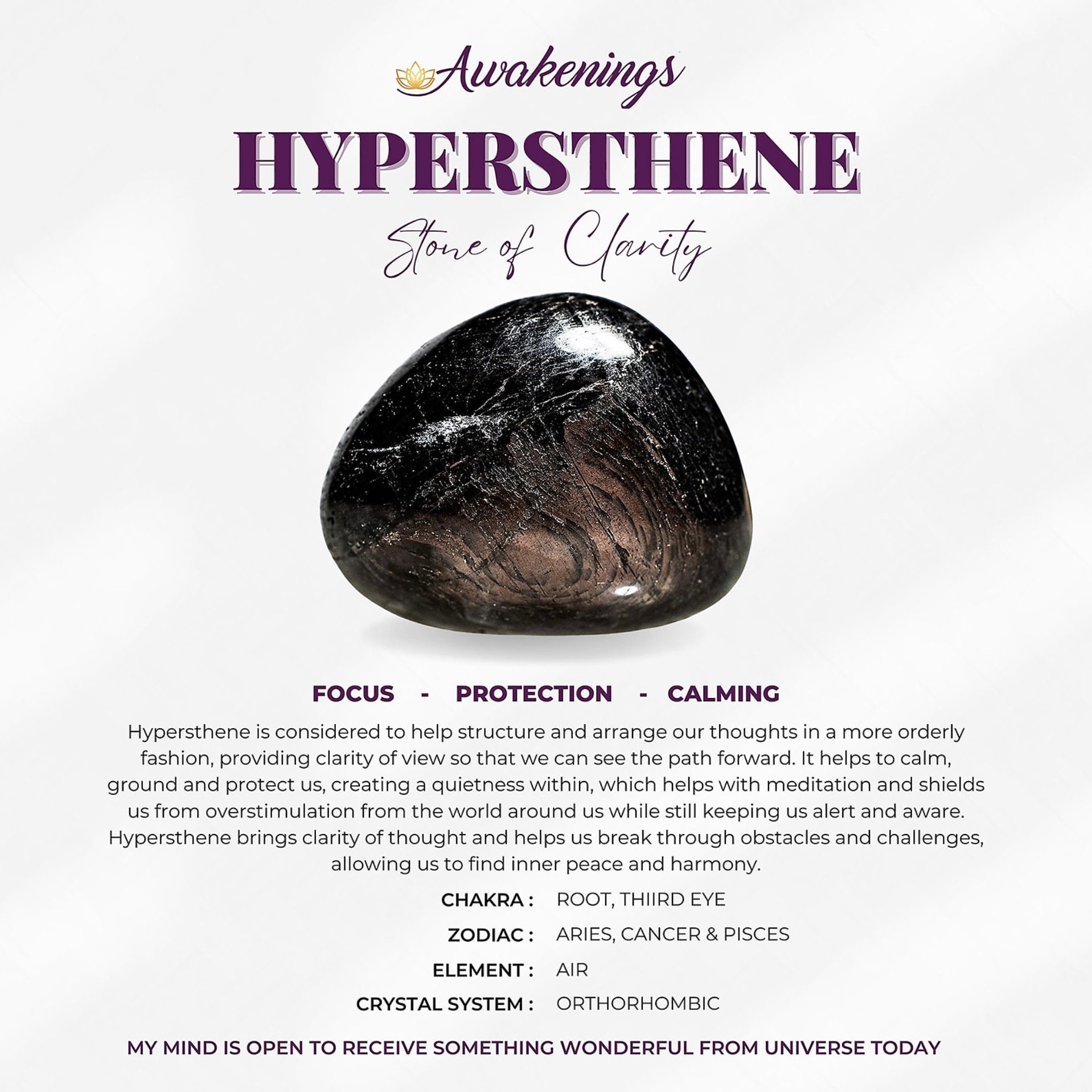 Hypersthene - Tumbled - 1 Stone "stone of Deep Reflection" - Etsy