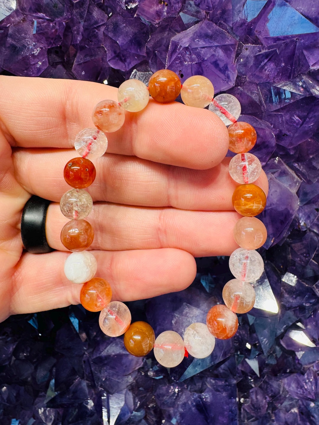 Multi Rutilated Rutile Quartz Bracelet - 8-9mm - Etsy