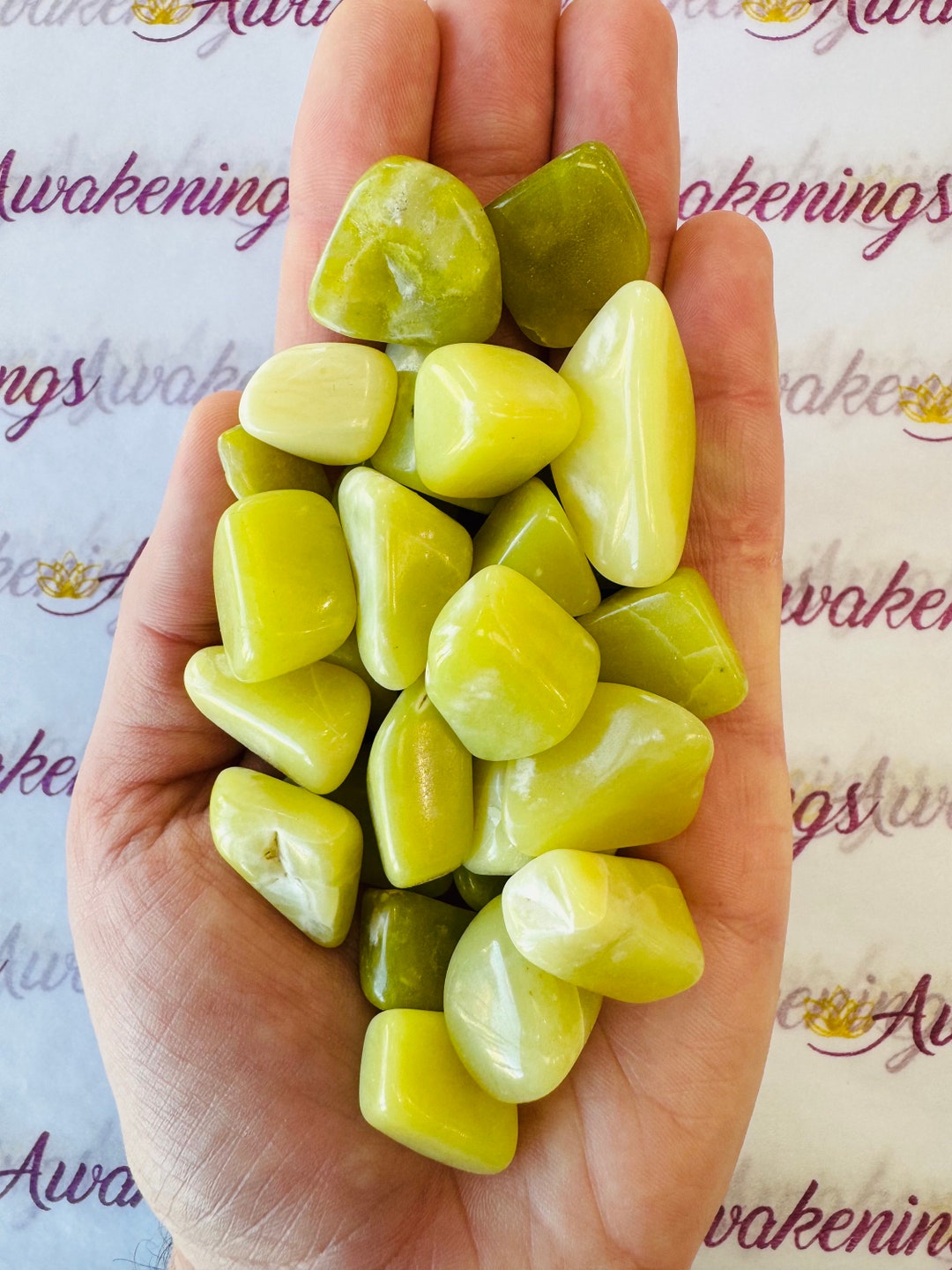Lemon Yellow Jade - Tumbled - Etsy