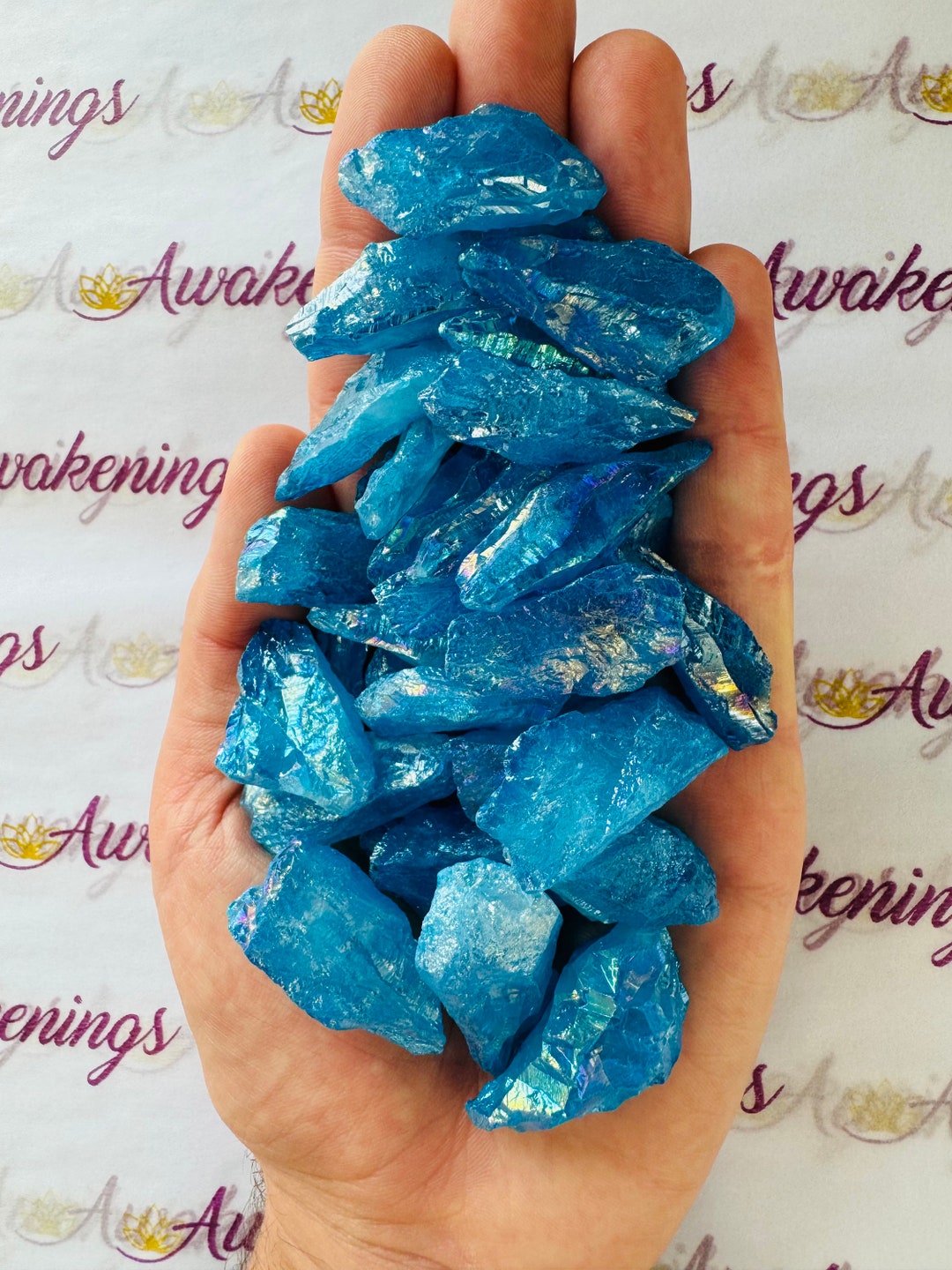 Electric Cobalt Blue Aura Clear Quartz - Rough Raw Natural - 1 Stone - Etsy