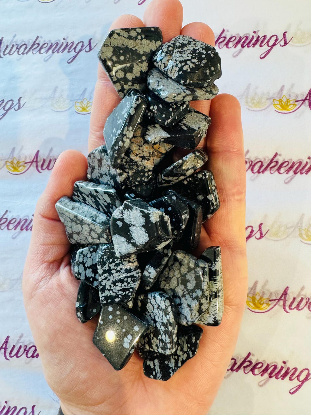 Snowflake Obsidian Slice - 1 Stone - Etsy