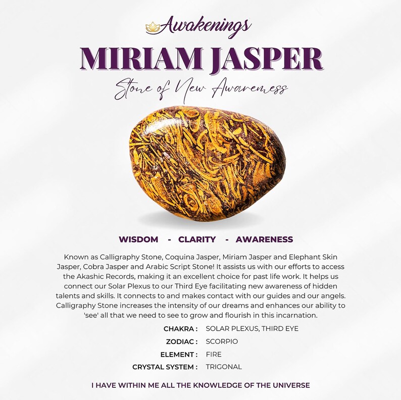 Arabic Miriam Jasper (calligraphy Script Stone) - Tumbled - 1 Stone - Etsy
