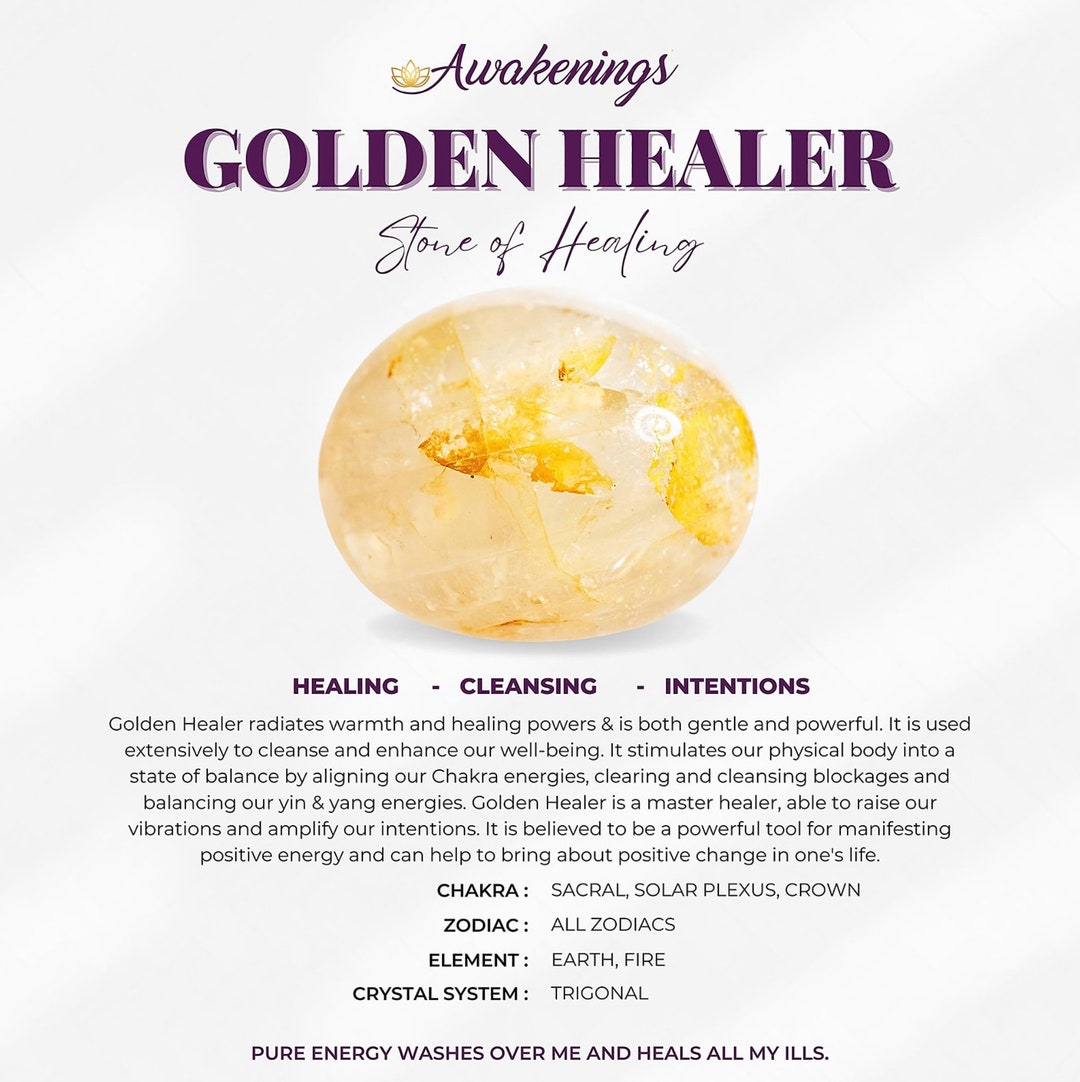 Golden Healer Quartz (yellow Hematoid) - Tumbled - 1 Stone - Etsy