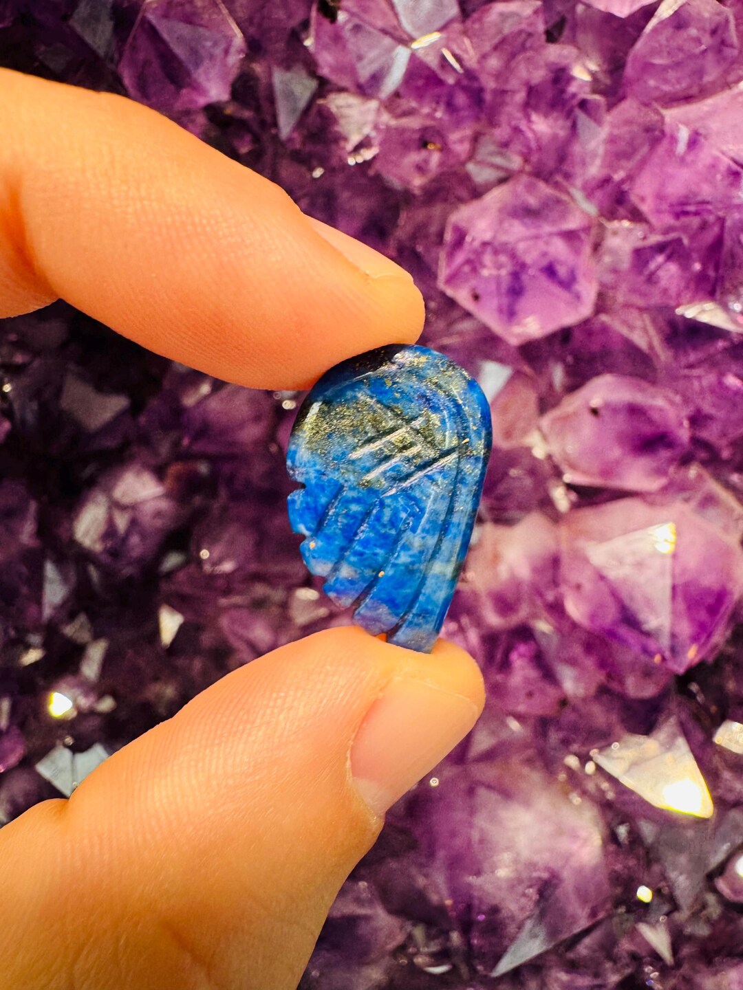 Lapis Lazuli - Angel Wing Mini 1" Carved - 1 Stone - Etsy Only - Etsy