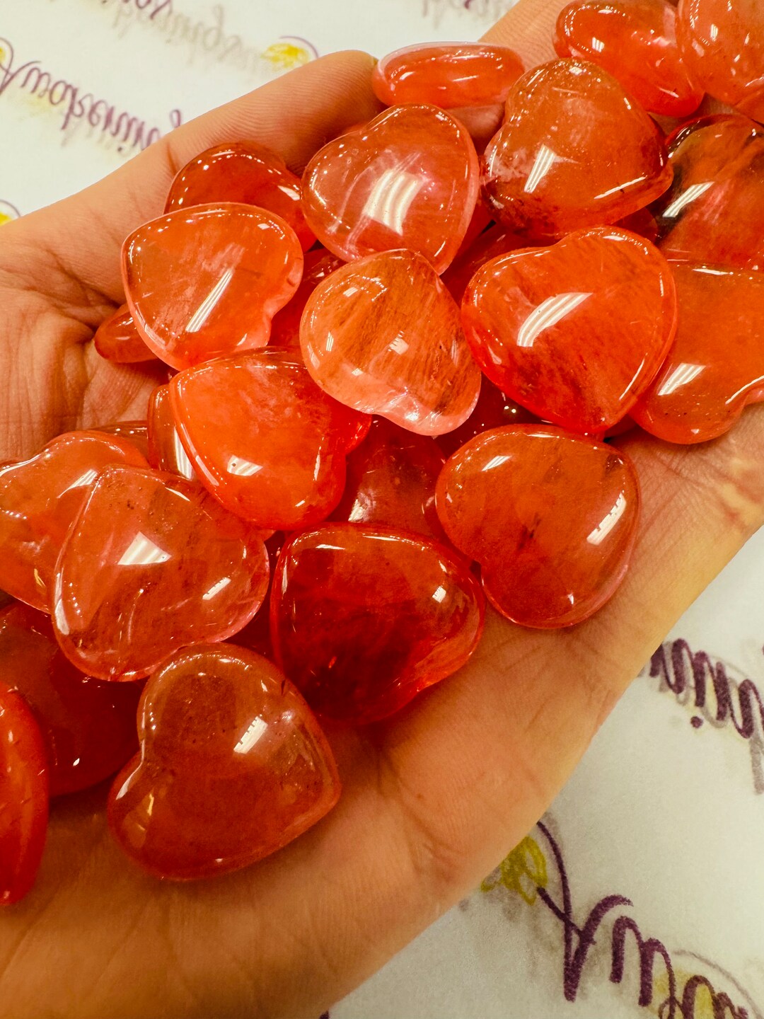 Cherry Quartz Heart - Etsy