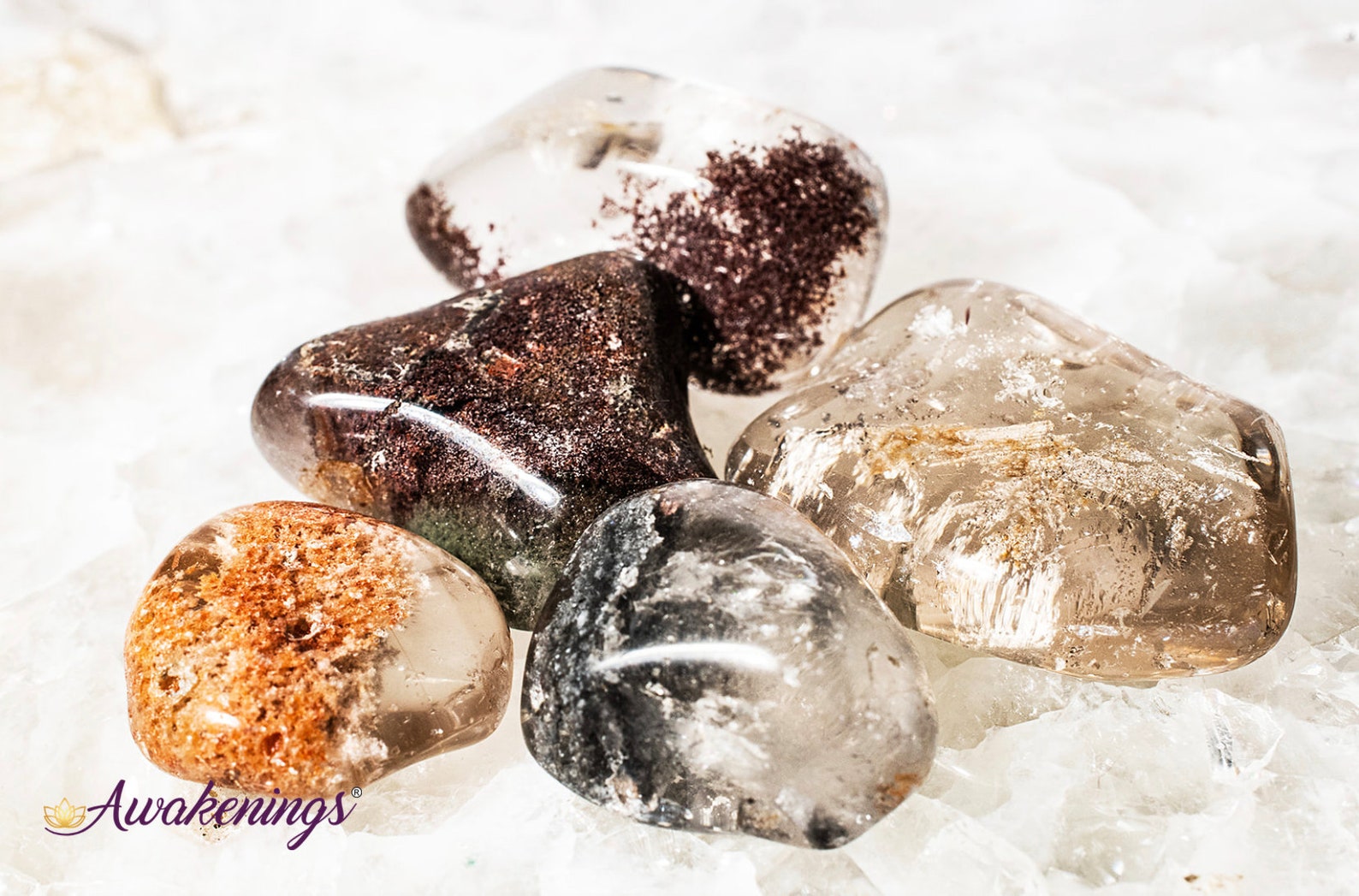Lodolite Garden Quartz (landscape Ghost Phantom) - Tumbled - 1 Stone - Etsy