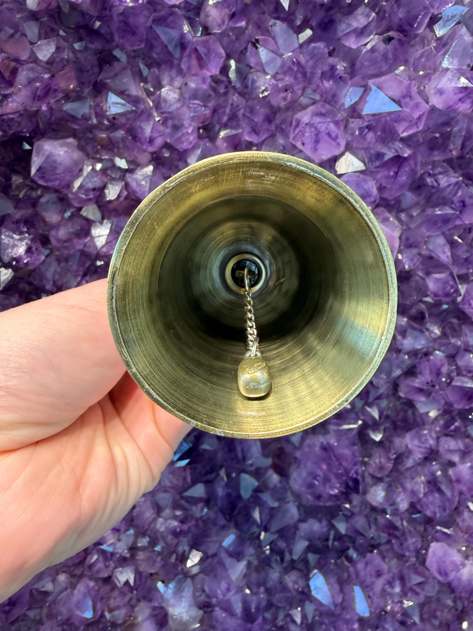 Bronze Altar Bells Chimes - Deco 4.5" - Hand Call Ritual Clearing ...
