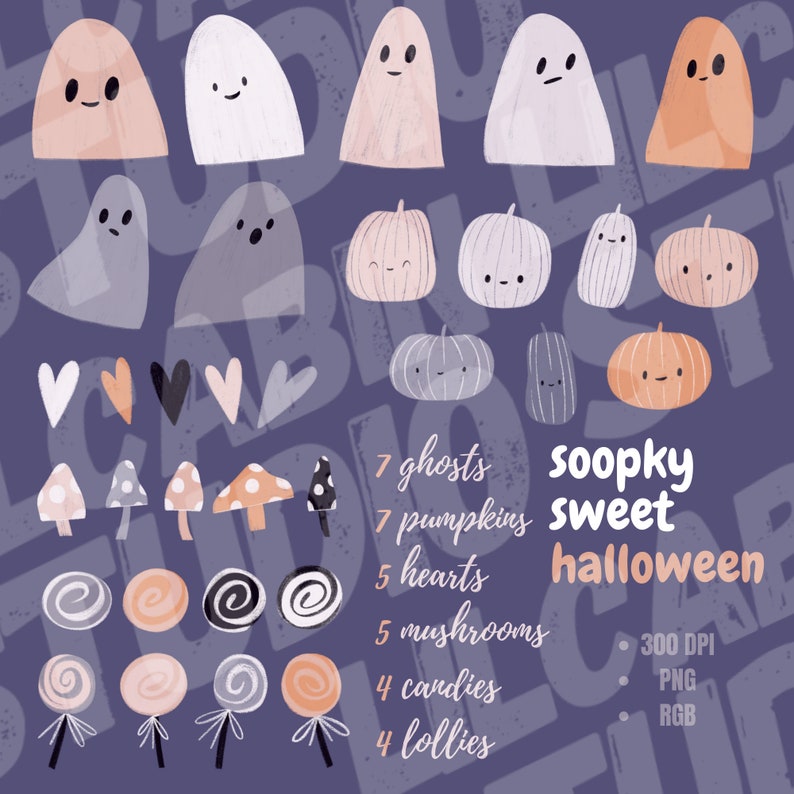 Spooky Sweet Kawaii Halloween Clipart - Cute Halloween Art Commercial ...