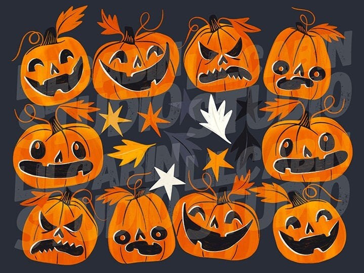 Cool Jack O'lantern Halloween Clipart - Pumpkin Clipart Commercial Use ...
