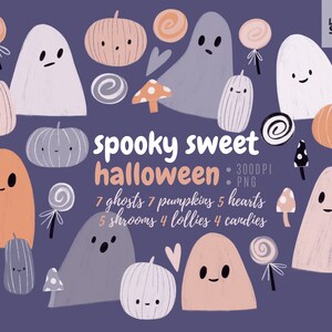 Spooky Sweet Kawaii Halloween Clipart - Cute Halloween Art Commercial ...