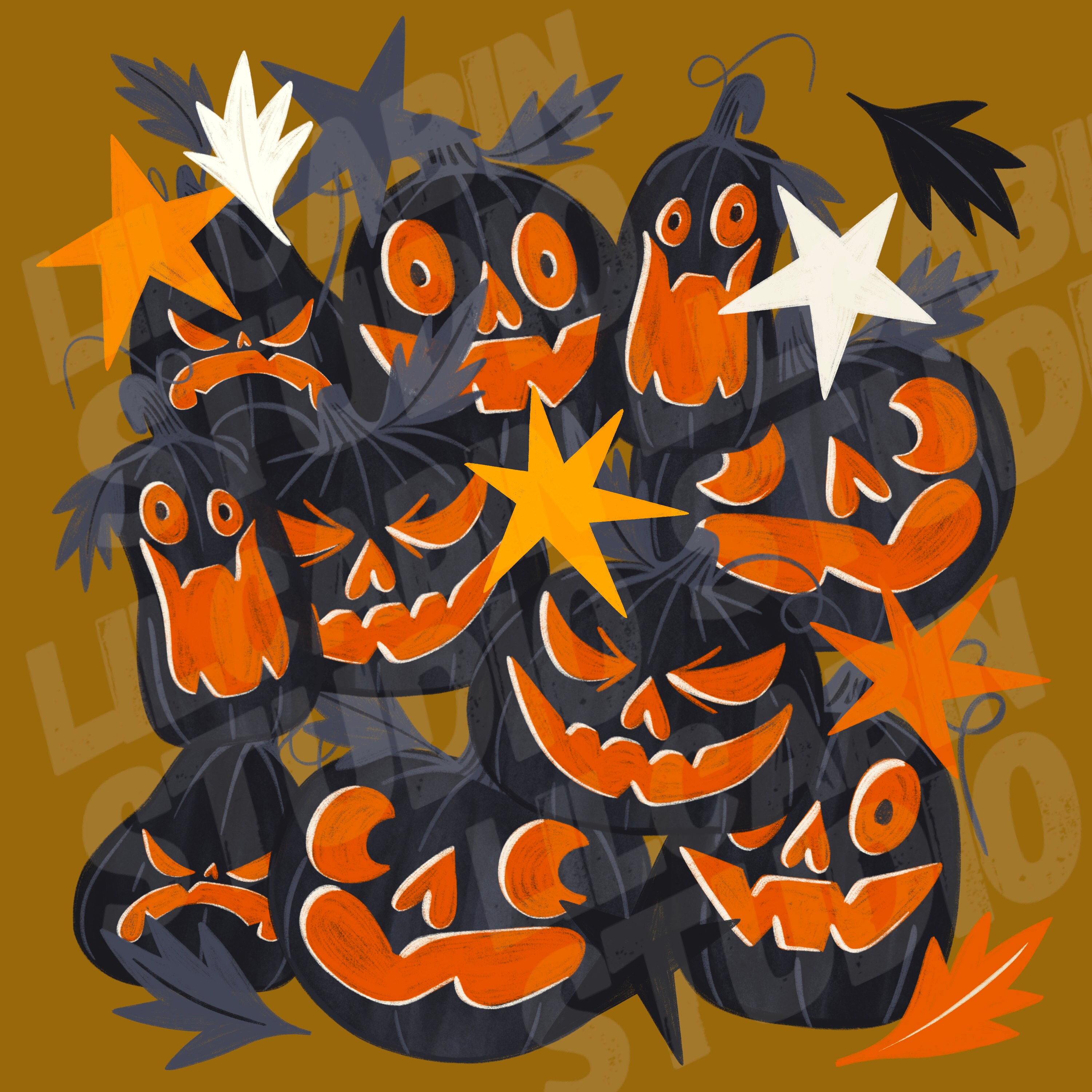 Dark Jack O'lantern Halloween Clipart - Pumpkin Clipart Commercial Use ...
