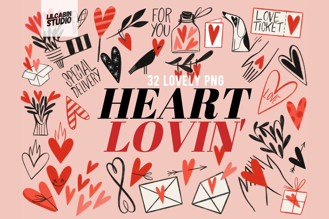 Heart Lovin' Valentines Clipart - Valentines Day Commercial Use Clipart ...