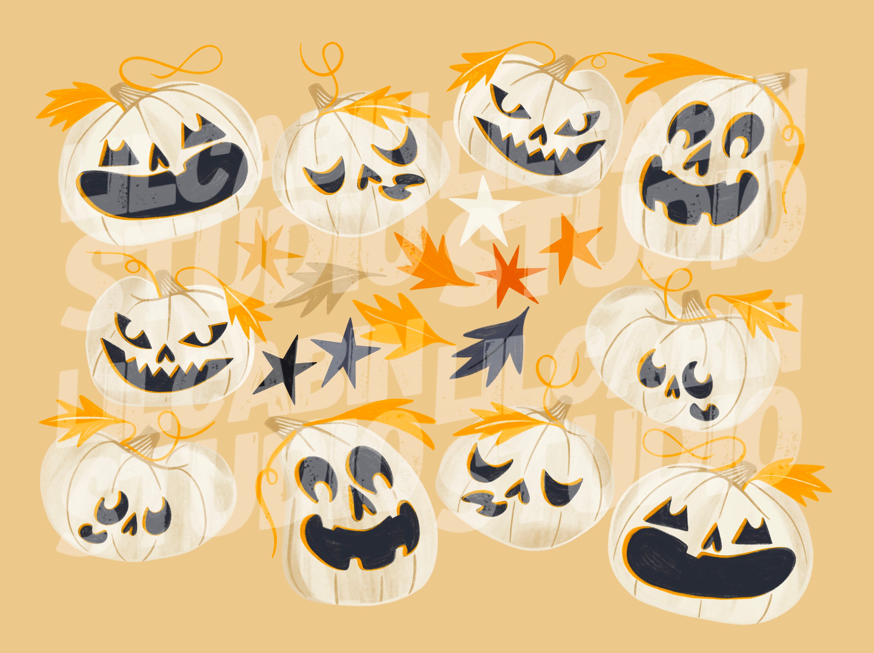 Light Jack O'lantern Halloween Clipart - Pumpkin Clipart Commercial Use ...