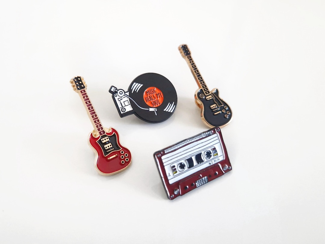 Music Heals My Soul Pin, Guitar Brooch, Musician Brooch, Musician Pin ...