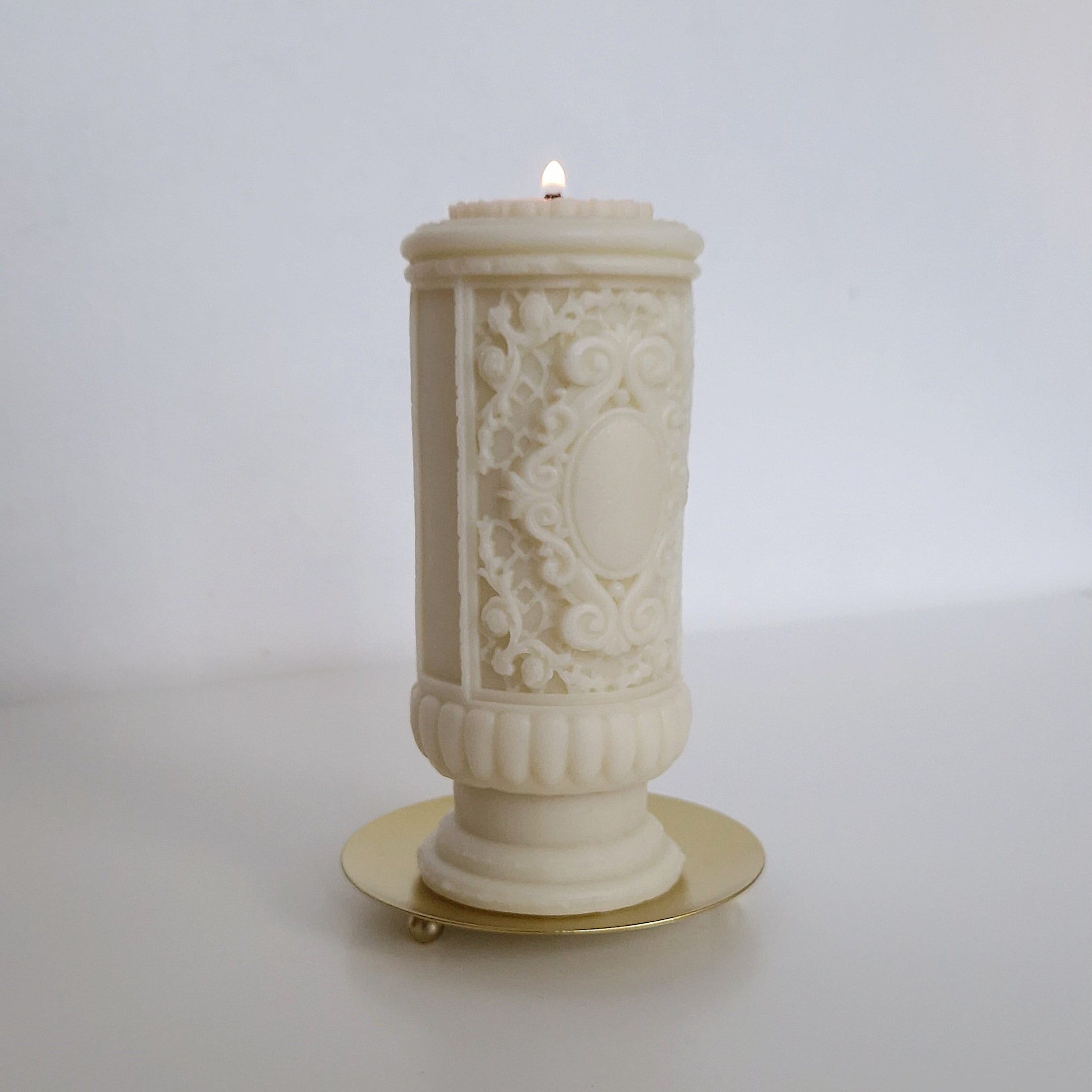Victorian Style Vintage Ornate Candle, Unscented Soy & Beeswax Candle ...