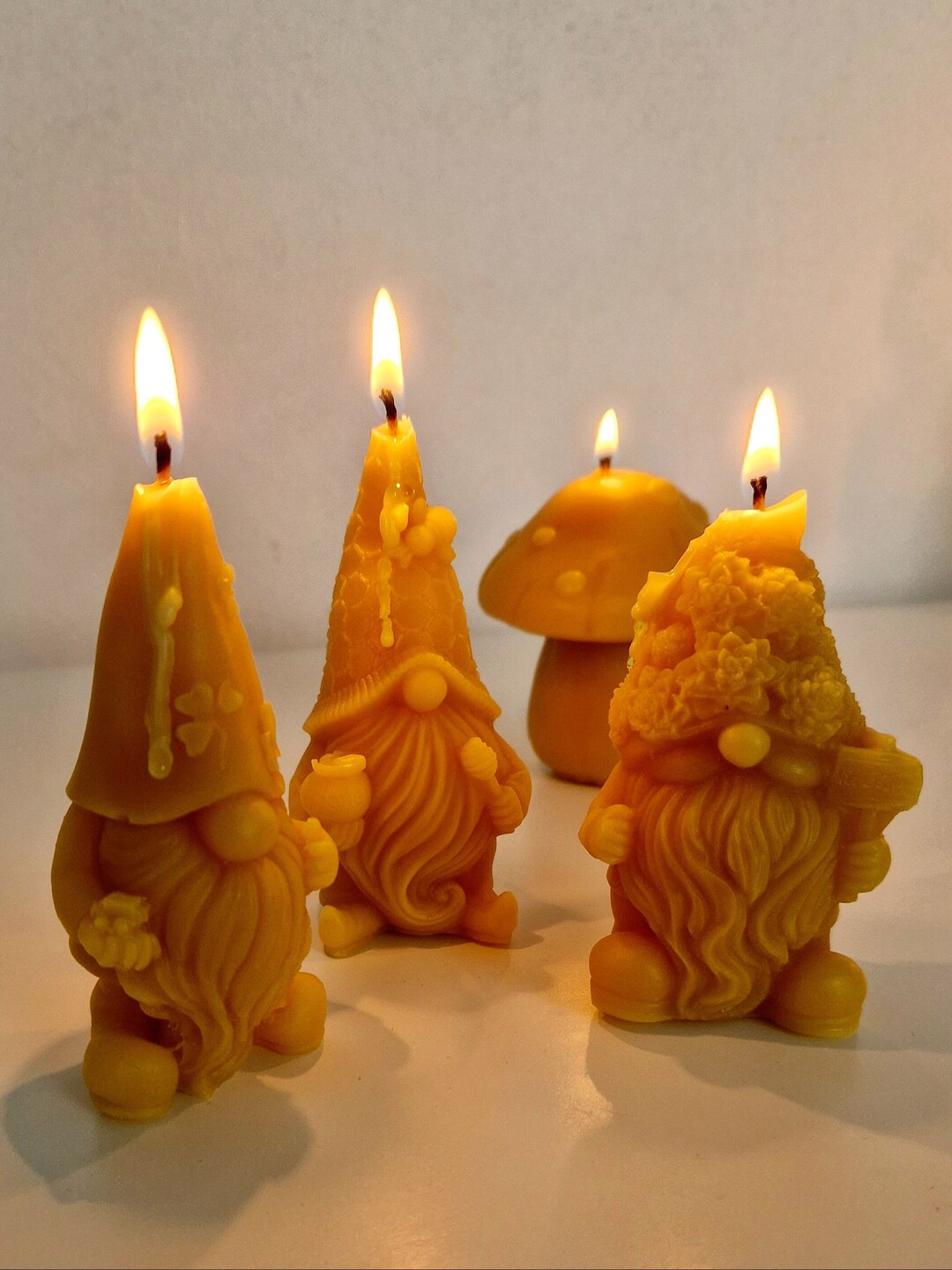 Small Fairytale Woodland Decor Gonk and Mushroom Candles, Scandinavian ...