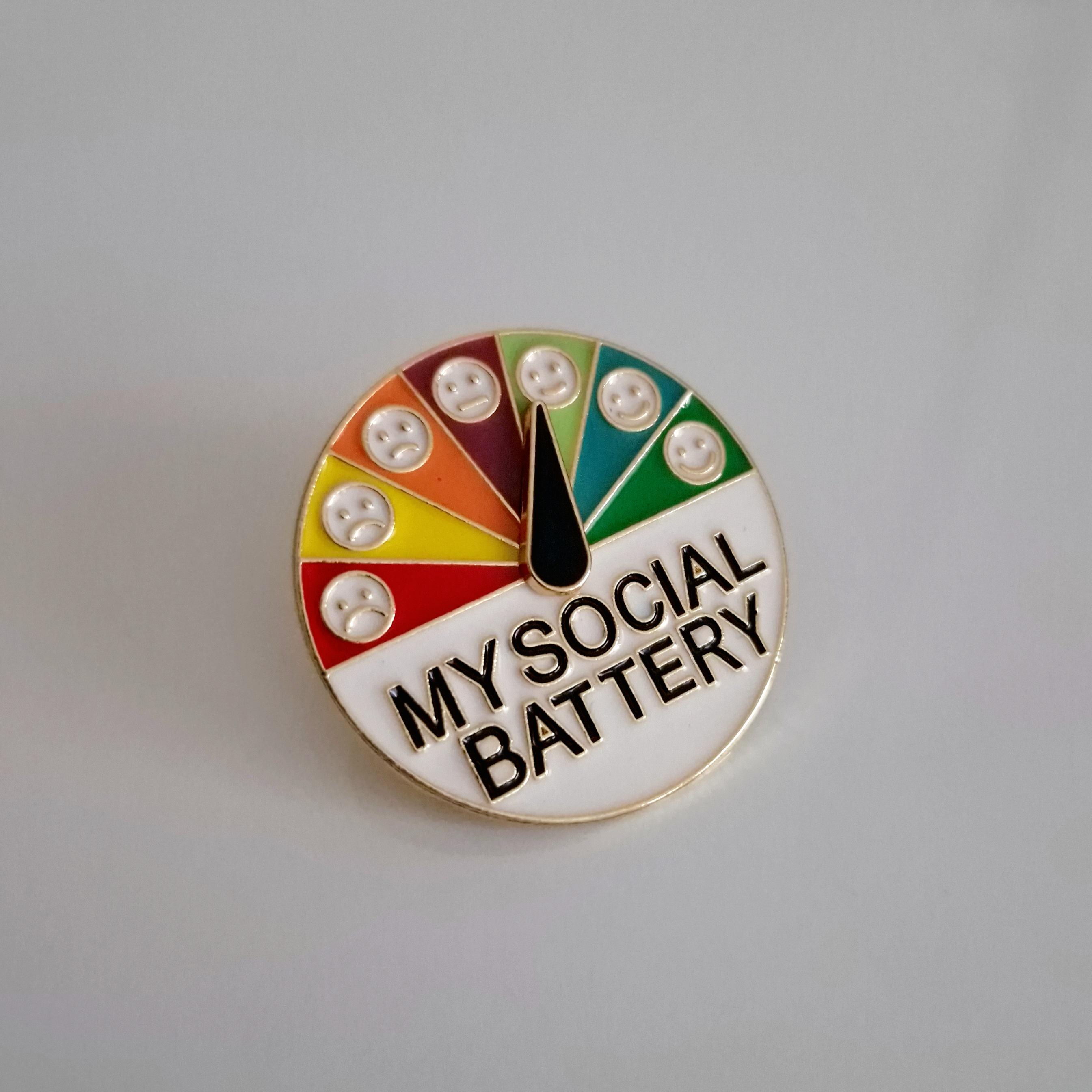Social Battery Pin, Mood Tracker Brooch, Introvert Brooch, Introvert ...
