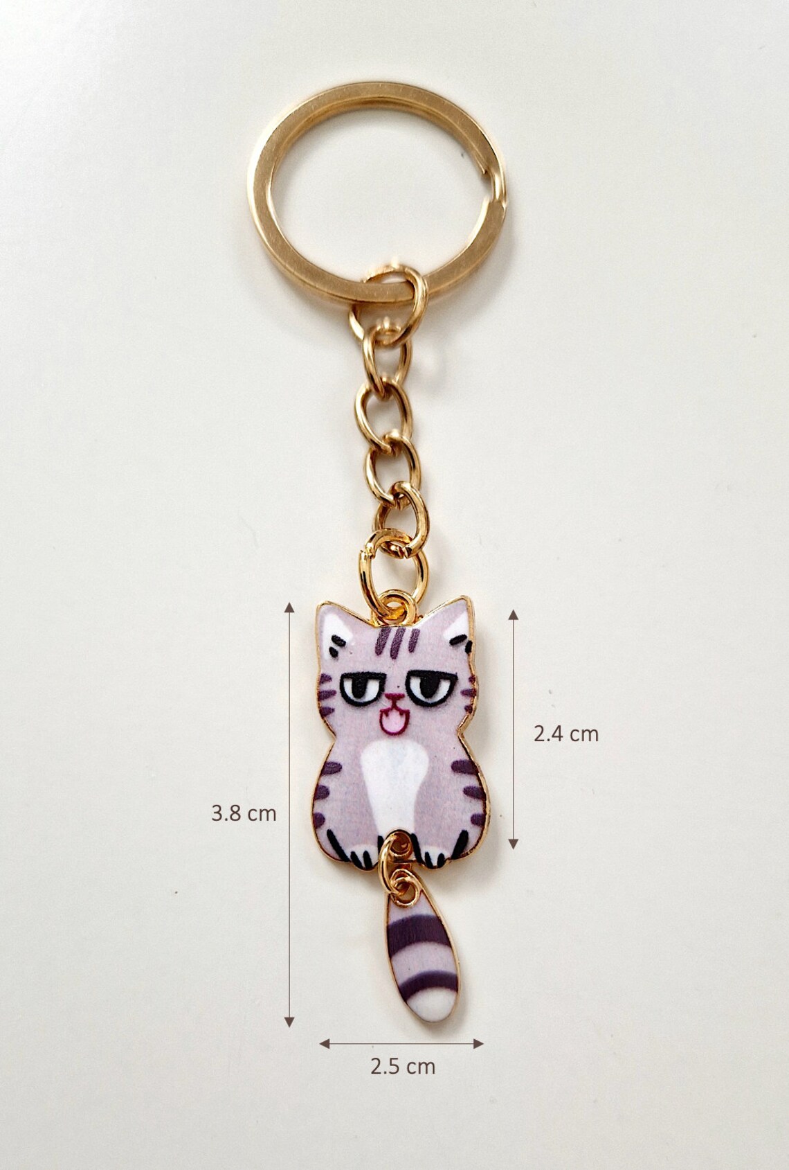 Small Cat Keychains, Cat Lover Keyring, Cute Cat Keychains With Dangly ...