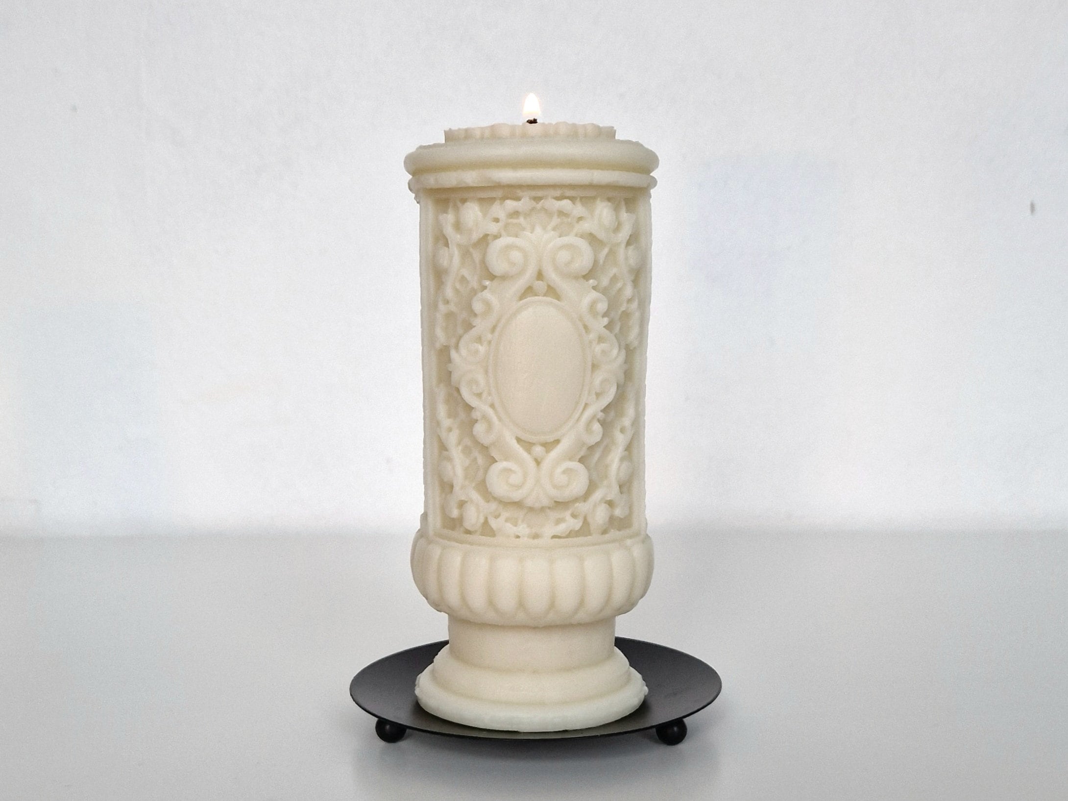 Victorian Style Vintage Ornate Candle, Unscented Soy & Beeswax Candle ...