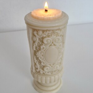 Victorian Style Vintage Ornate Candle, Unscented Soy & Beeswax Candle ...