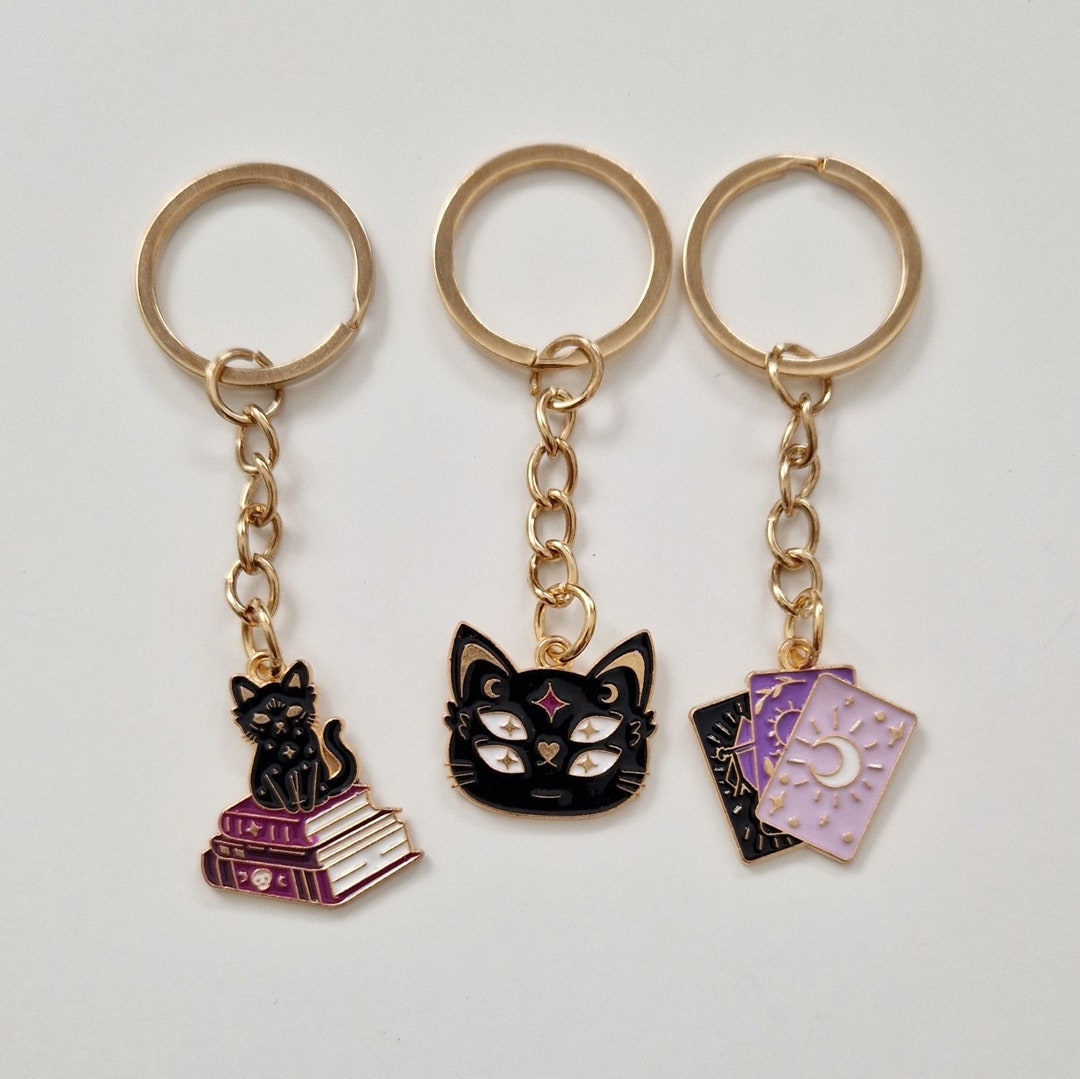Mystical Cat Keychains, Enchanting Keychains, Magical Keychains, Witchy ...