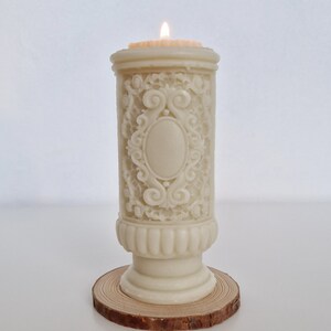 Victorian Style Vintage Ornate Candle, Unscented Soy & Beeswax Candle ...