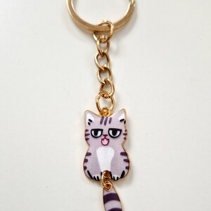 Small Cat Keychains, Cat Lover Keyring, Cute Cat Keychains With Dangly ...