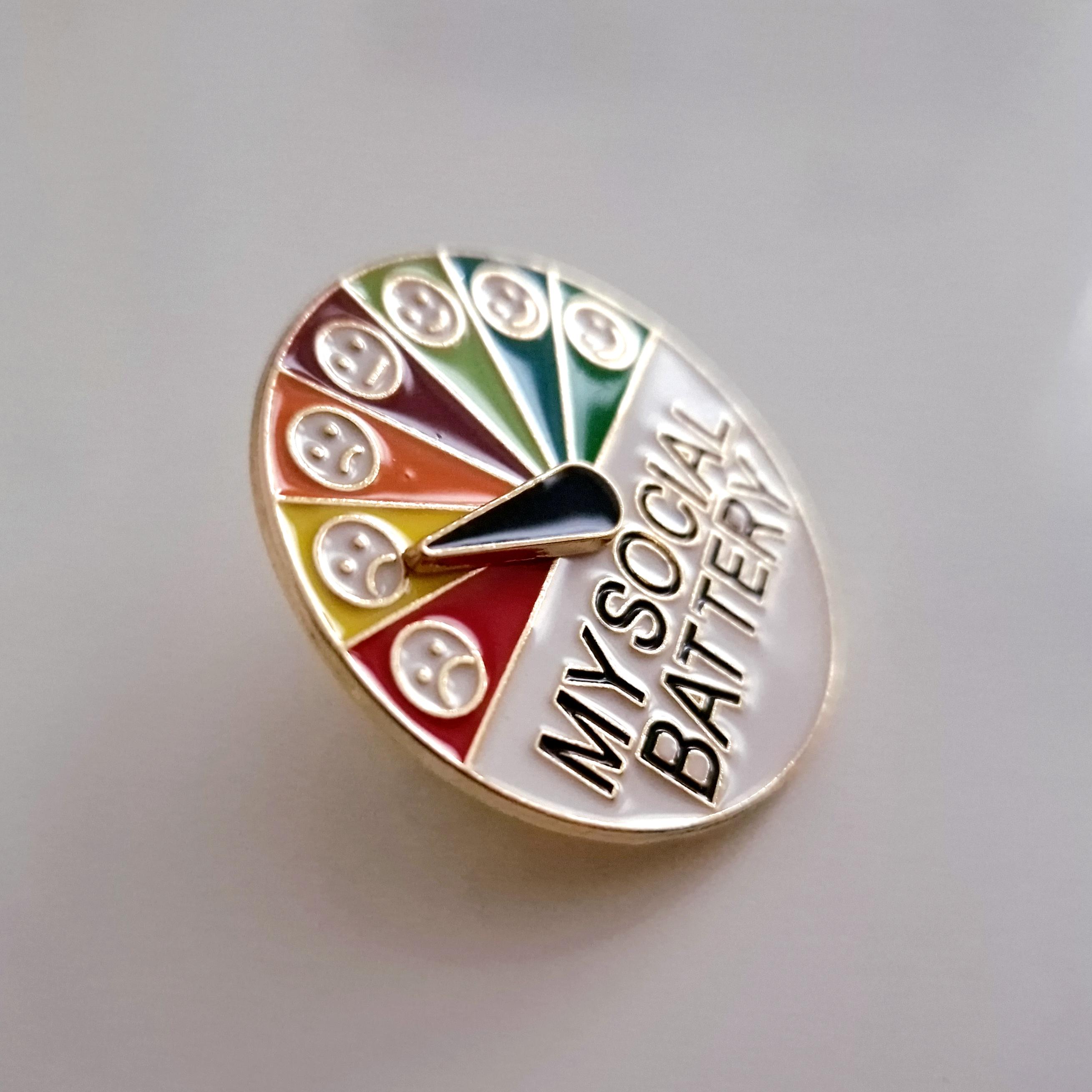 Social Battery Pin, Mood Tracker Brooch, Introvert Brooch, Introvert ...
