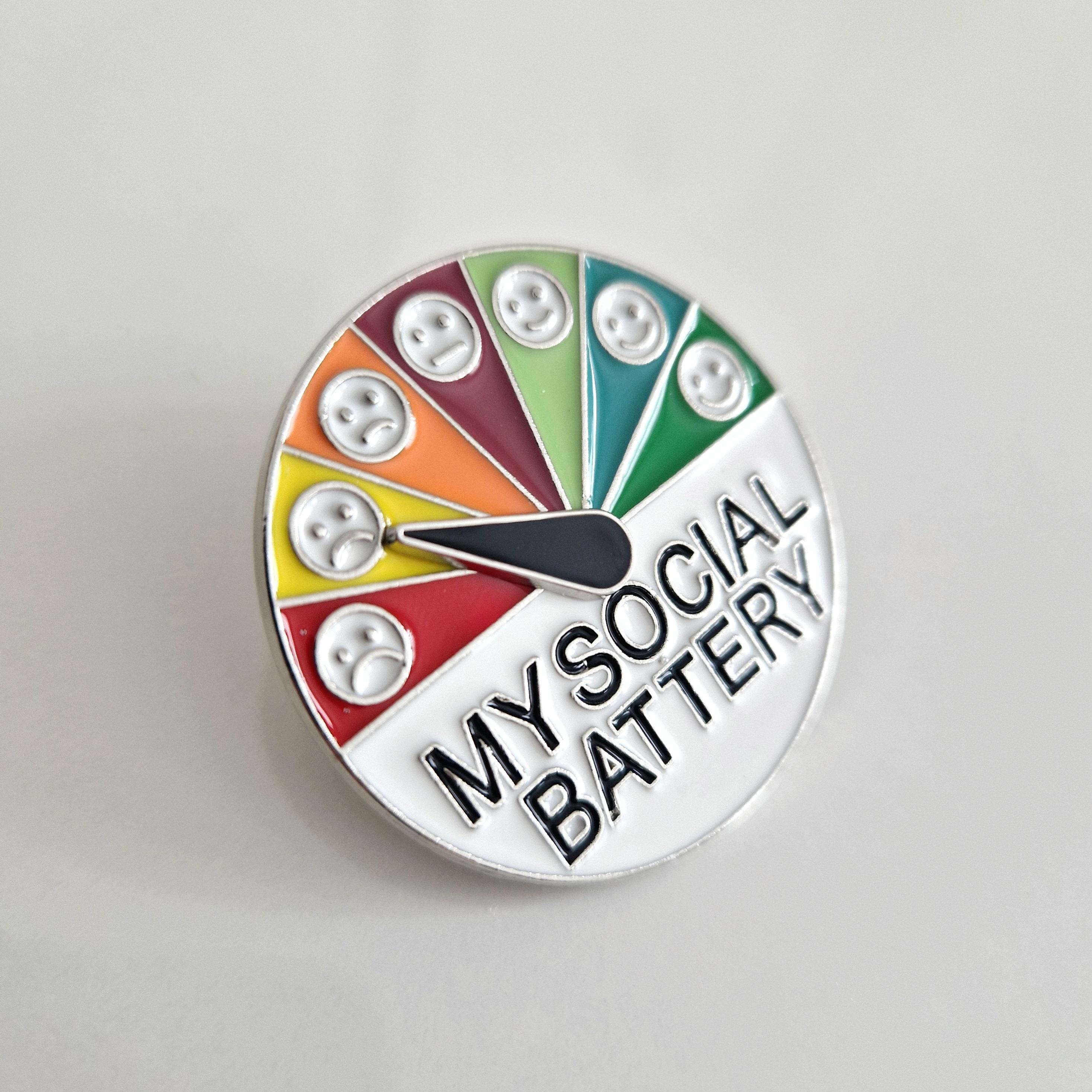 Social Battery Pin, Mood Tracker Brooch, Introvert Brooch, Introvert ...