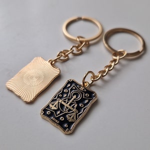 Tarot Style Keyring, Celestial Keyring, Spiritual Keyrings, Gothic ...