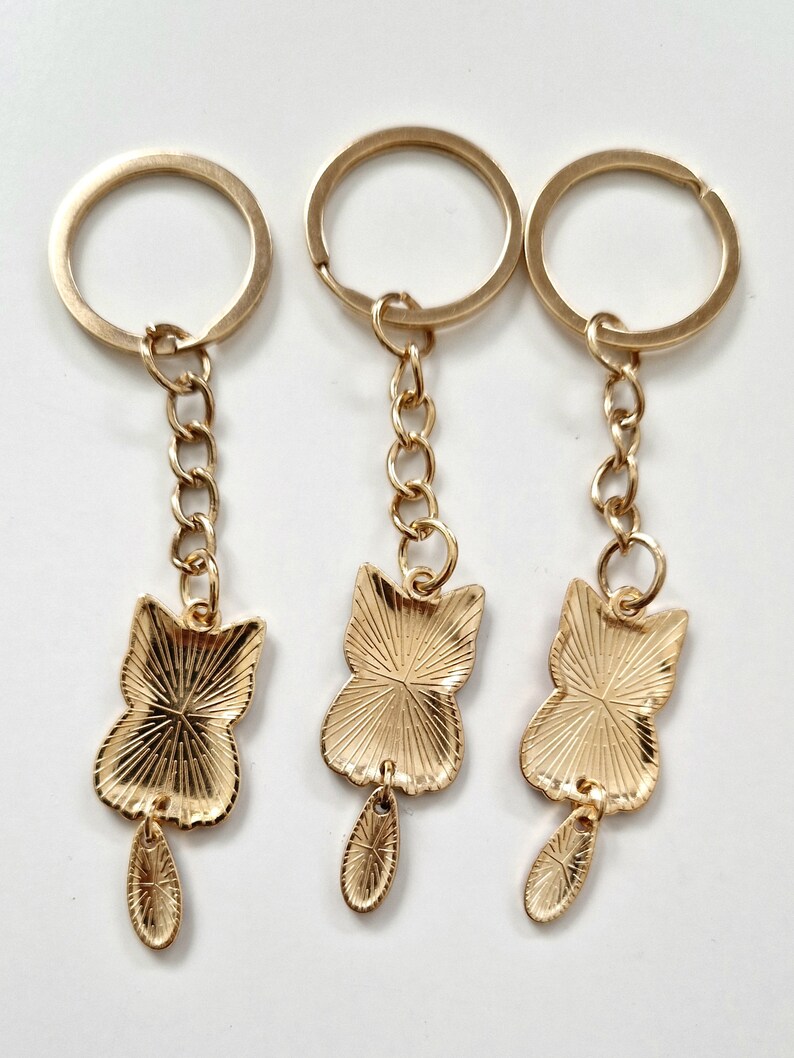 Small Cat Keychains, Cat Lover Keyring, Cute Cat Keychains With Dangly ...