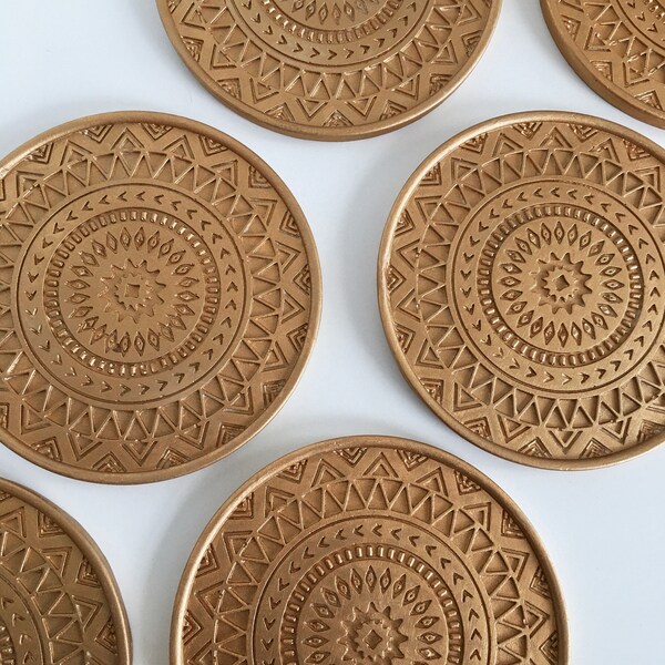 Gold Coasters - Etsy