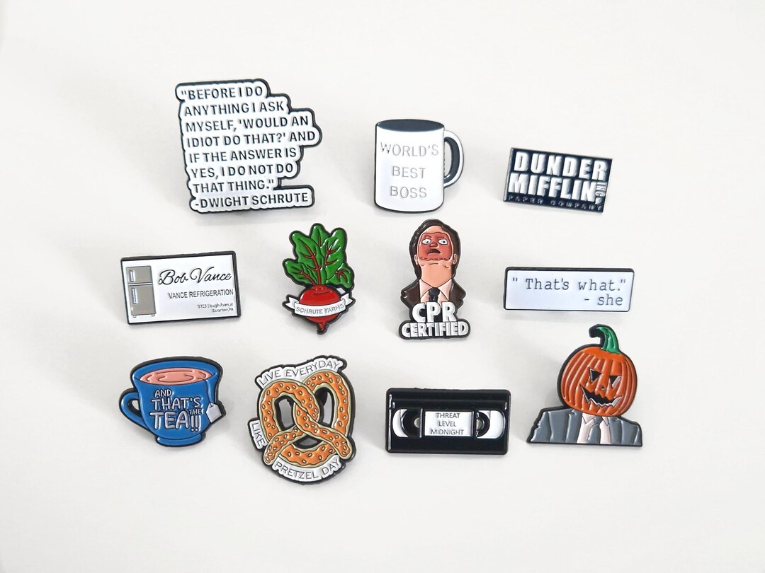 The Office Pins, Dwight Schrute Brooch, Michael Scott Pin, the Office ...